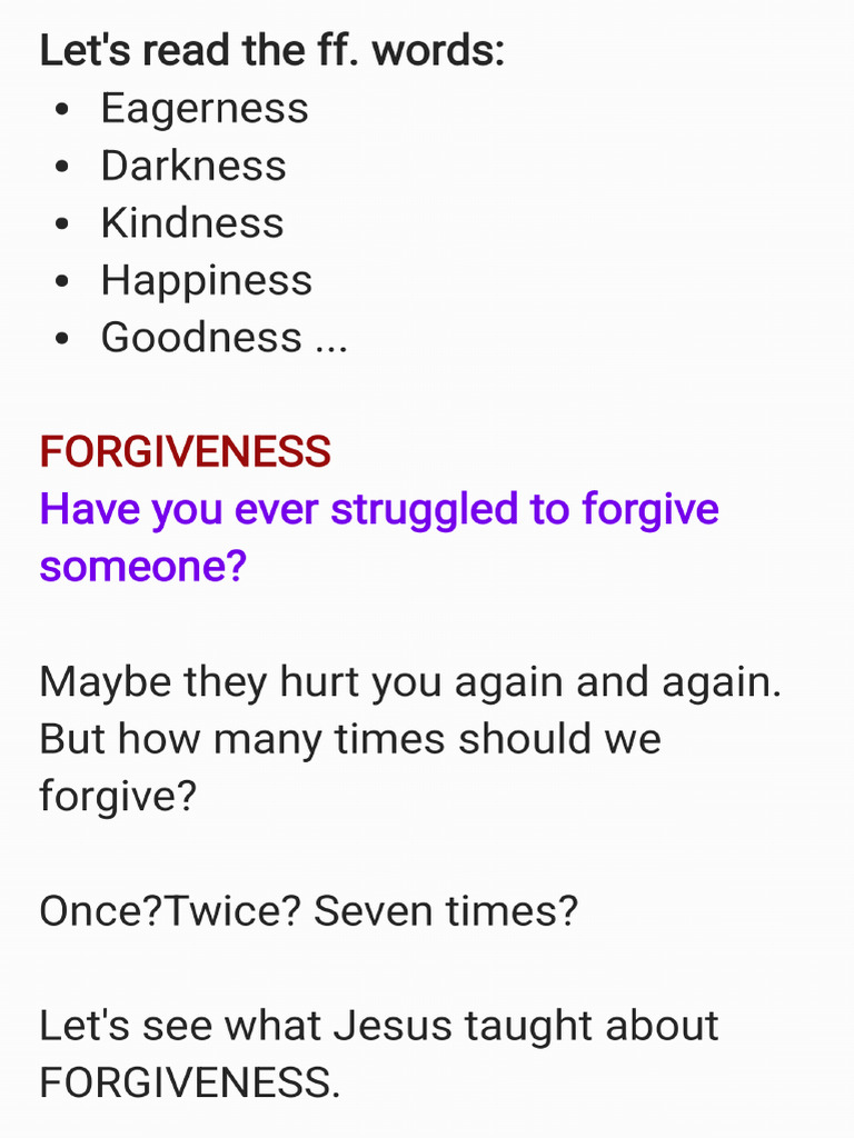 Forgiveness | PDF