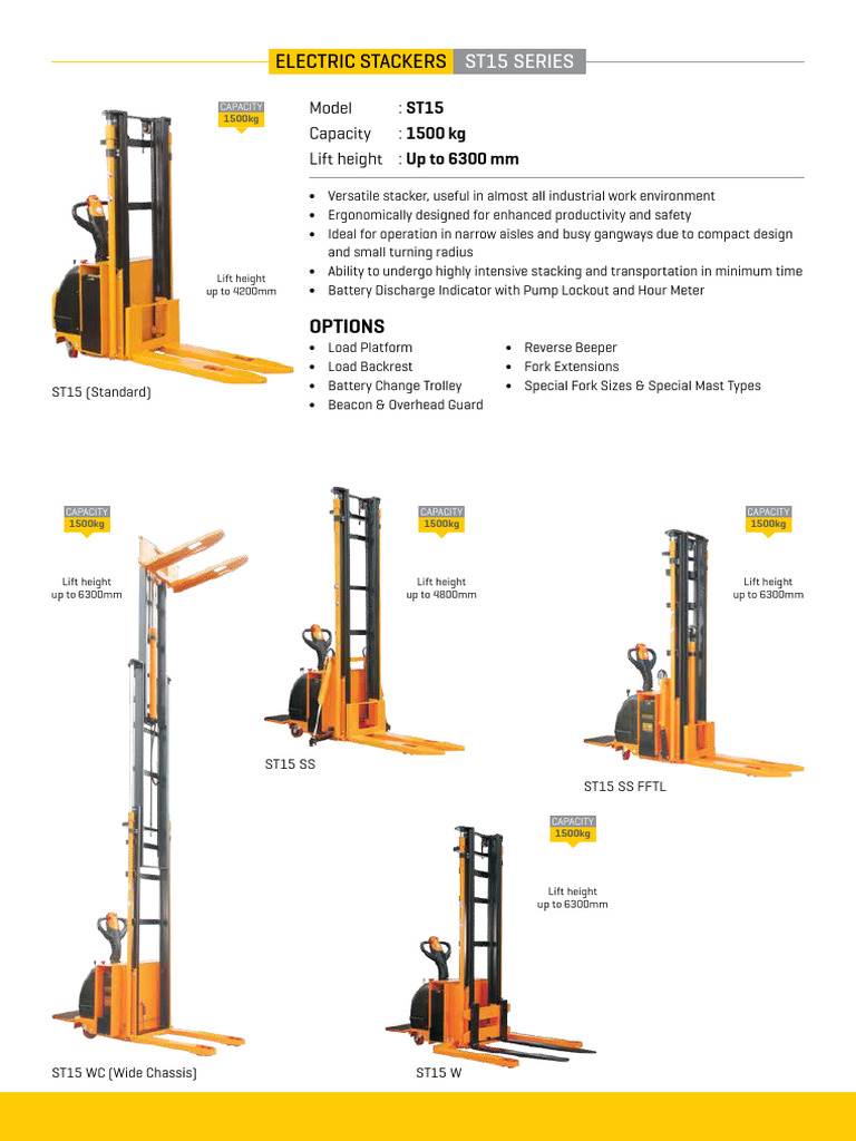 Maini Electric Stackers Overview | PDF | Forklift | Vehicles