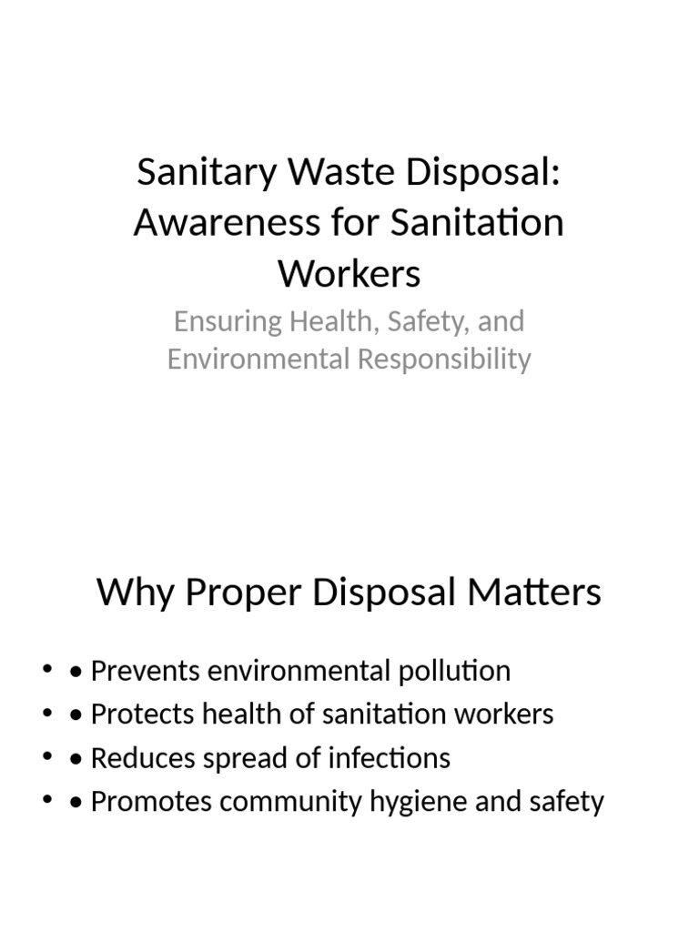 Sanitary Waste Disposal Guidelines | PDF