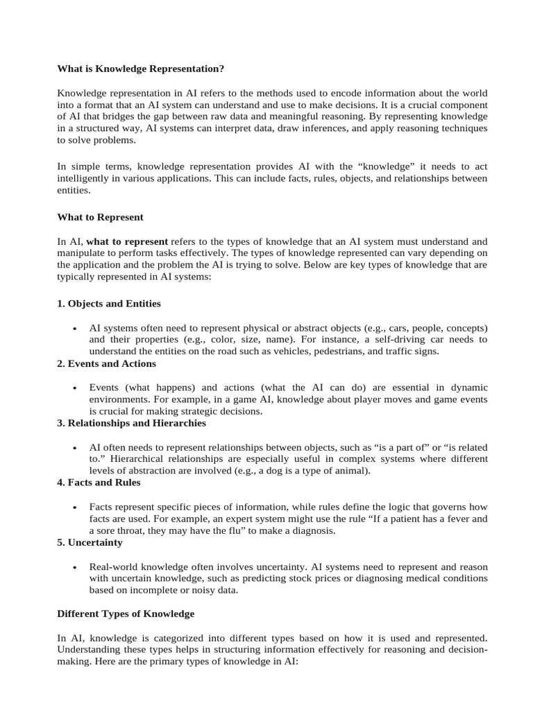 What Is Knowledge Representation | PDF | Artificial Intelligence | Intelligence (AI) & Semantics
