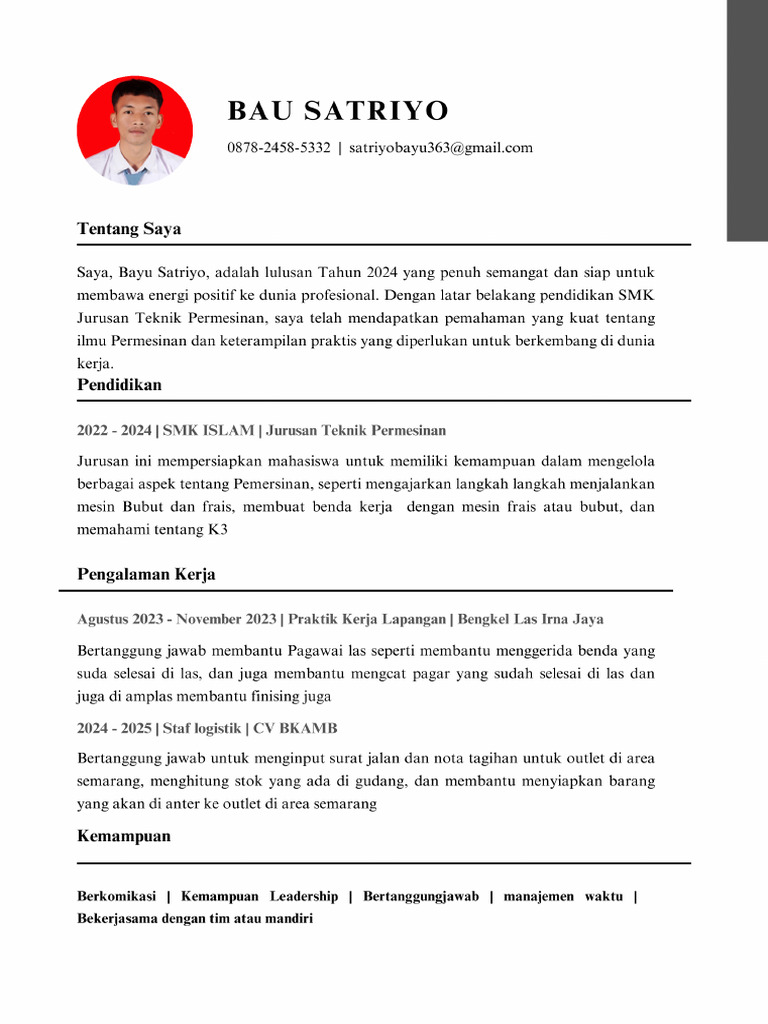 Bayu Satriyo CV | PDF