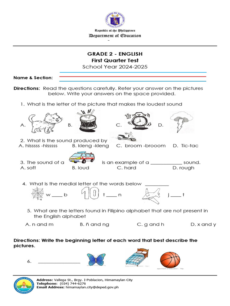 English 2 1st Quarter Exam | PDF | Linguistics | Human Communication