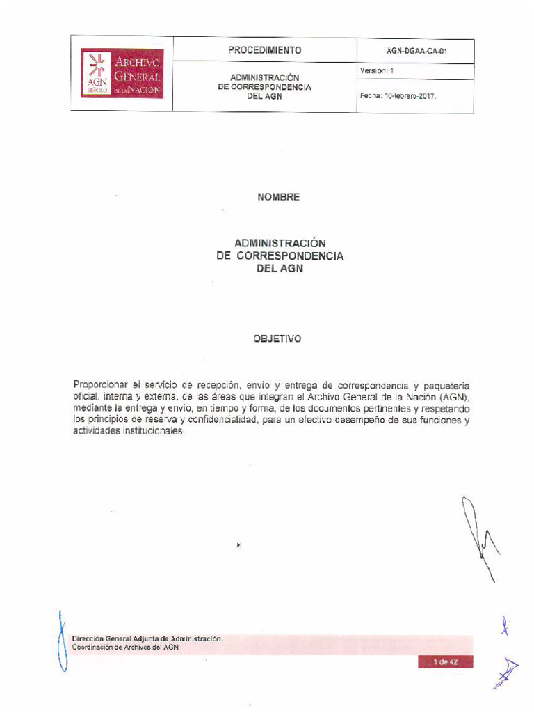 1 Administraci N de Correspondencia AGN | PDF