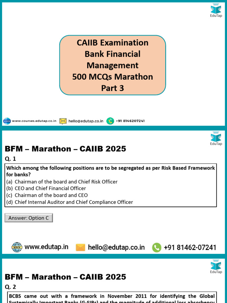13 June 2025 CAIIB BFM Revision and Marathon Session 500 MCQs Part ...