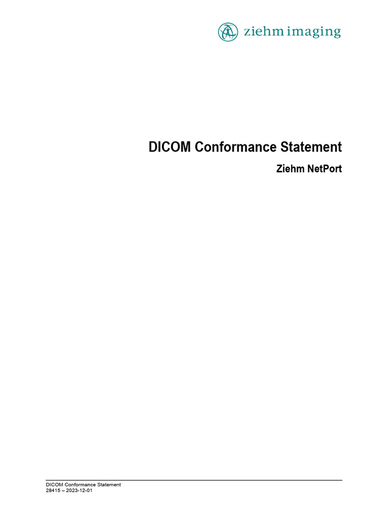 Ziehm NetPort DICOM Conformance Guide | PDF | Computing | Imaging