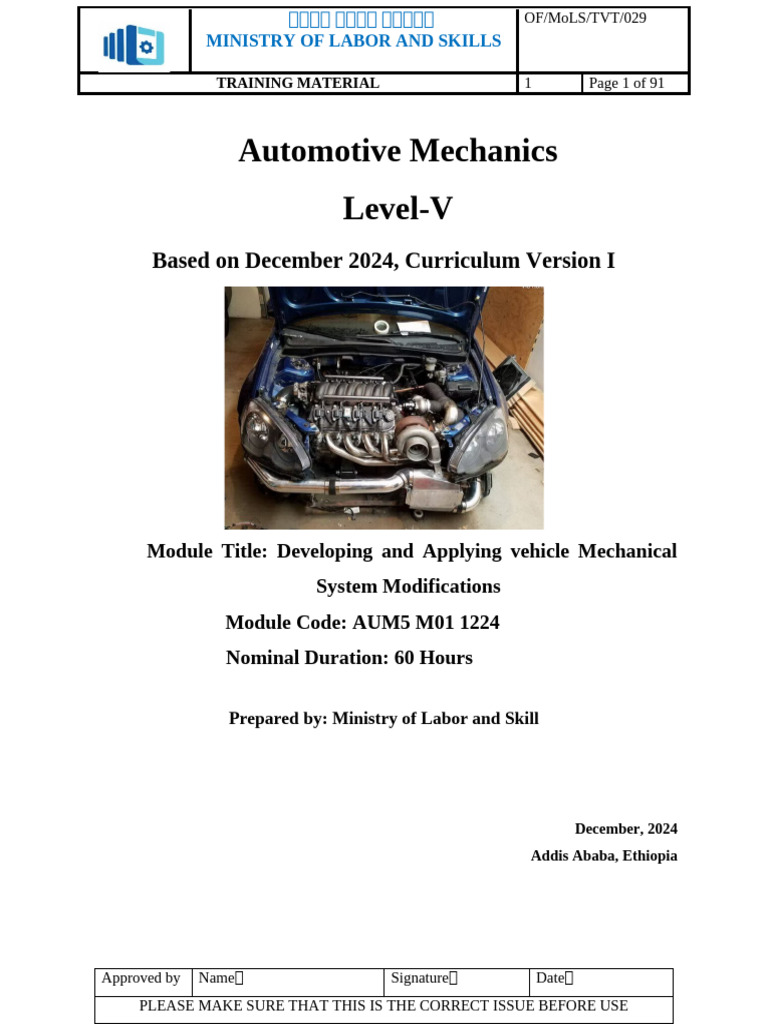 M01-Develop and Apply Vehicle Mechanical System Modifications | PDF ...