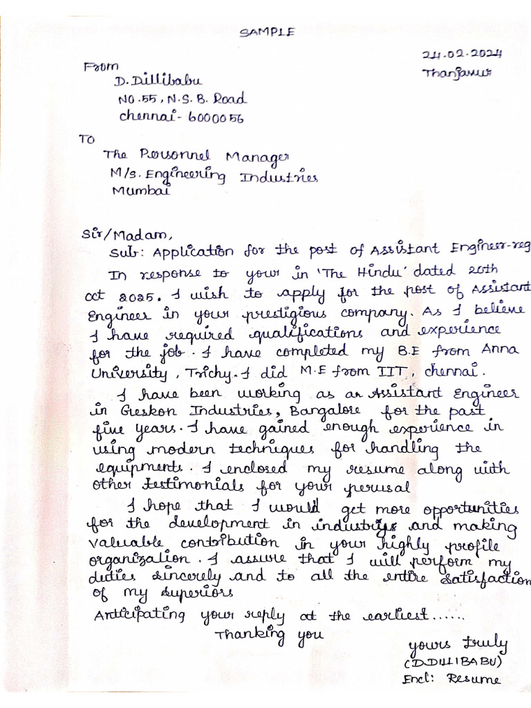 Cover Letter With Resume | PDF