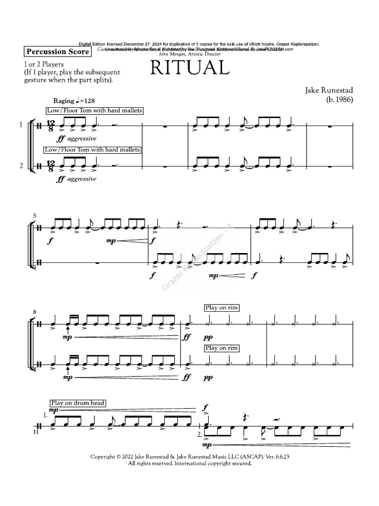 Ritual Runestad Percussion | PDF