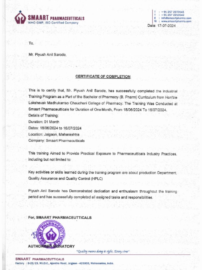 Piyush Internship | PDF