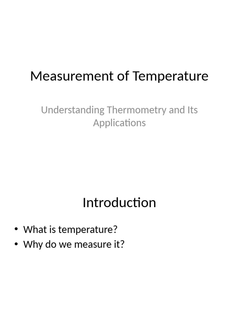 Understanding Temperature Measurement | PDF | Temperature | Thermometer