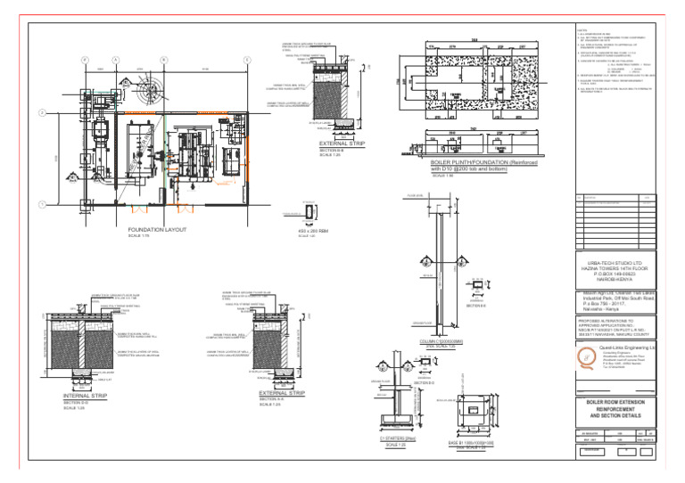 Civil Str. Drawings-Boiler Room - Rev1 | PDF | Concrete | Architectural ...