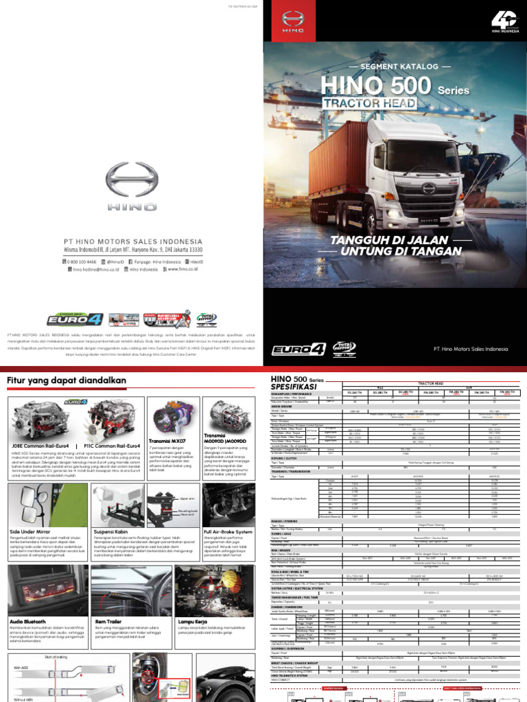 Spesifikasi Hino 500 Tractor Head 6x4 | PDF