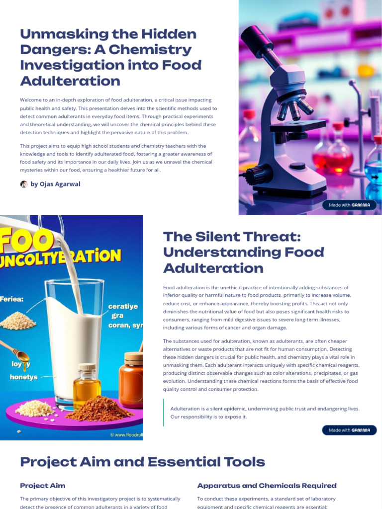 Unmasking The Hidden Dangers A Chemistry Investigation Into Food ...