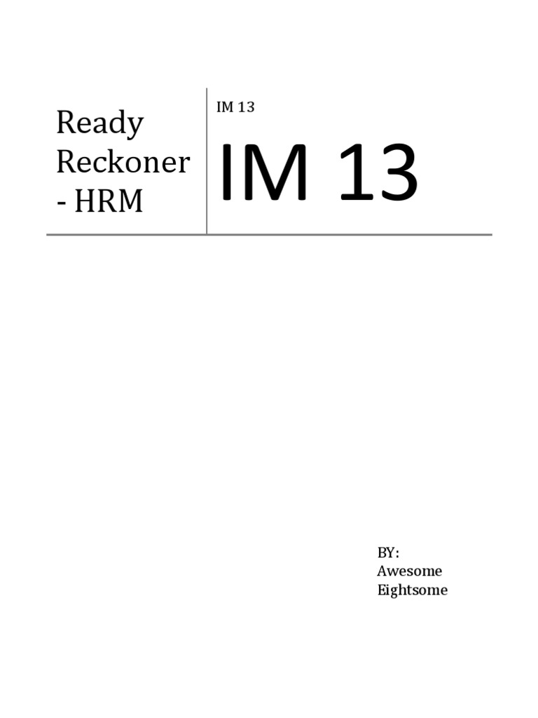 Ready Reckoner | PDF | Performance Appraisal | Human Resource Management