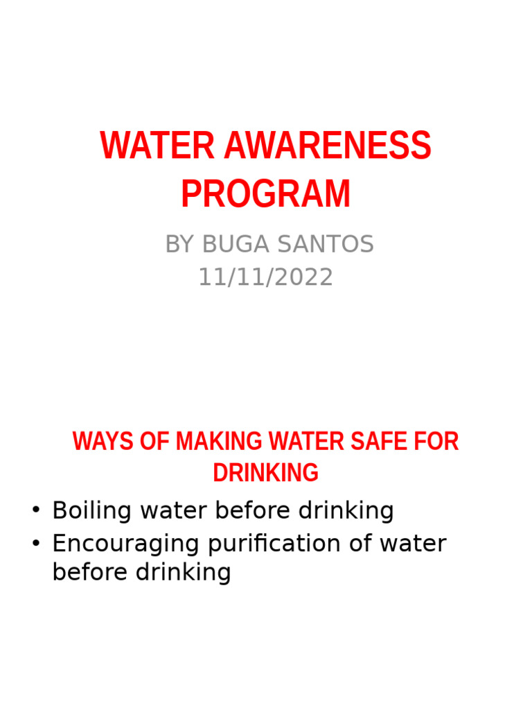Safe Drinking Water Awareness | PDF