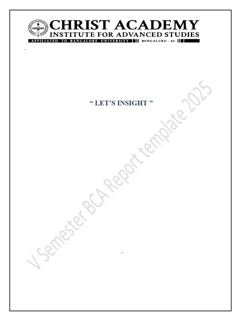 VI Semester BCA Project Report Template | PDF | Html | Java Script