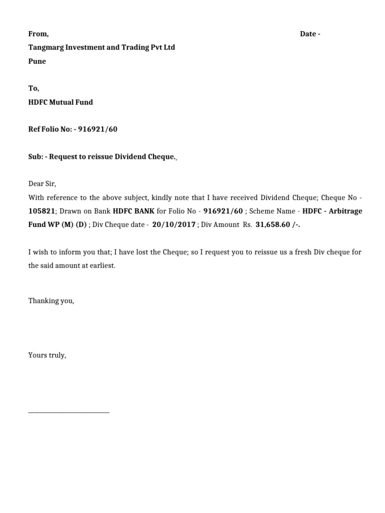 Cheque Revalidation - 2 - Issue Fresh Redemption, Dividend Cheque - If ...