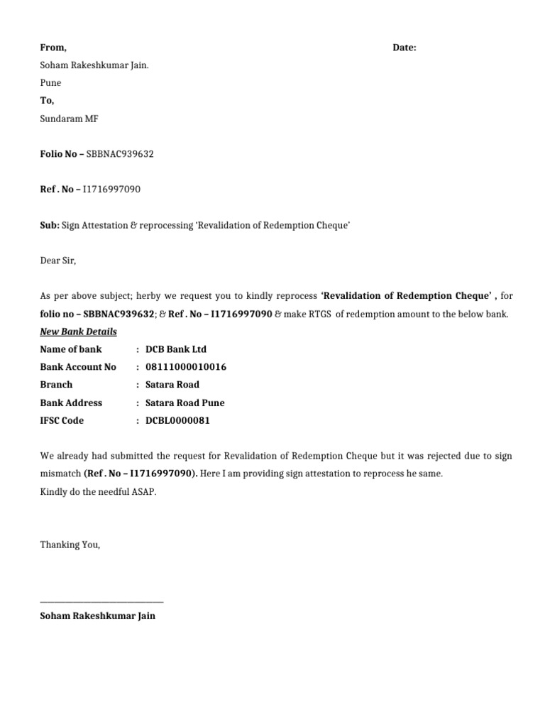 Reprocessing Revalidation of Redemption Cheque' - New | PDF