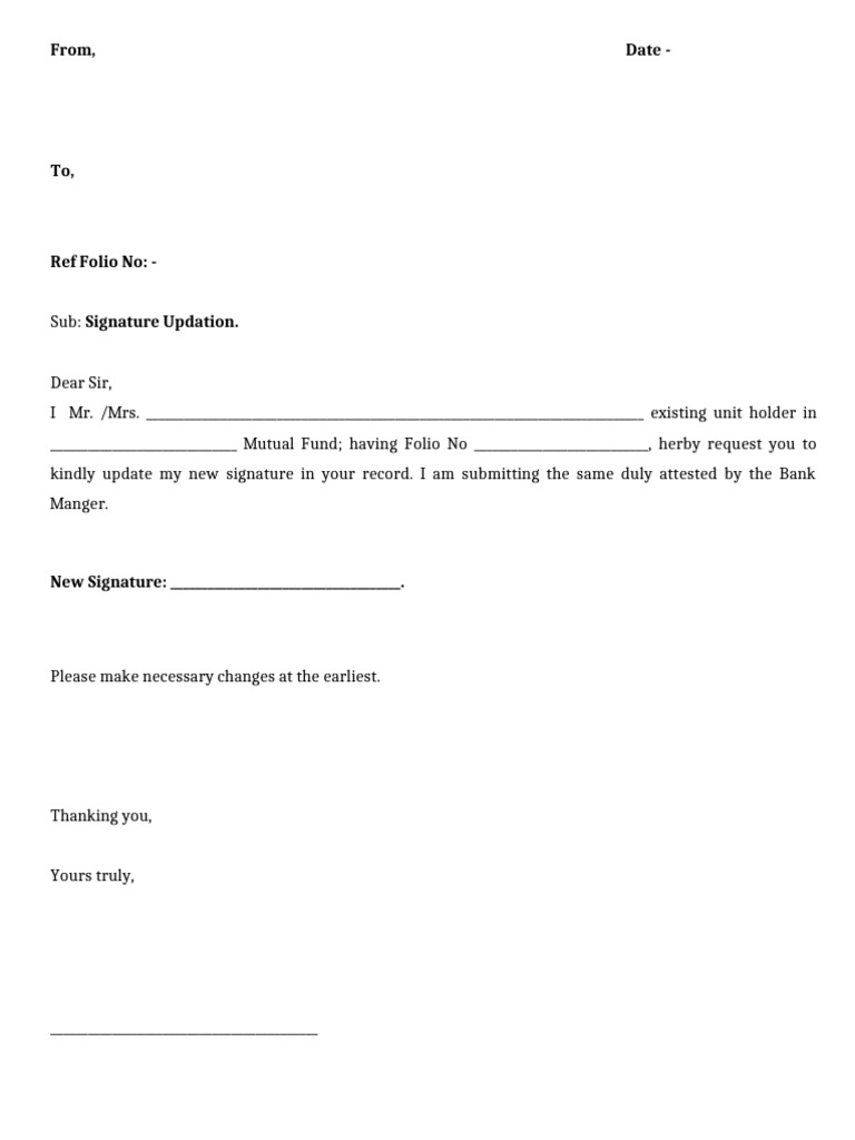 Signature Update Request Form | PDF