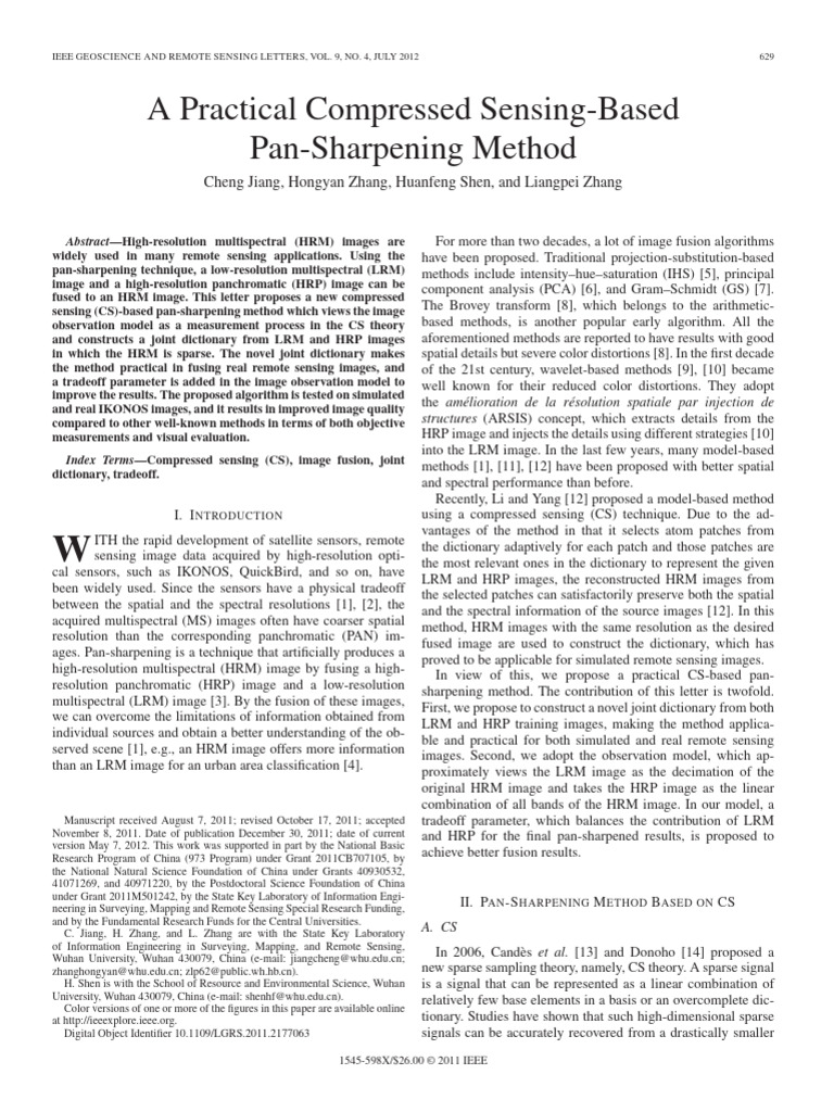 A Practical Compressed Sensing Based Pdf