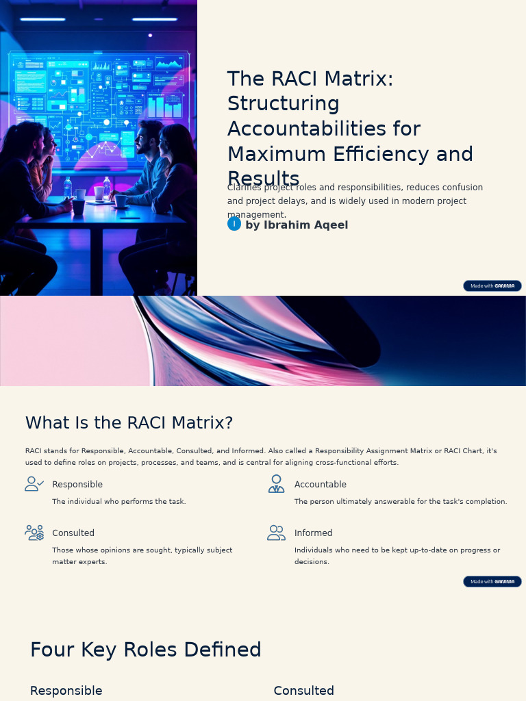The RACI Matrix Structuring Accountabilities For Maximum Efficiency and ...