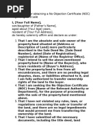 No Objection Certificate Format | PDF