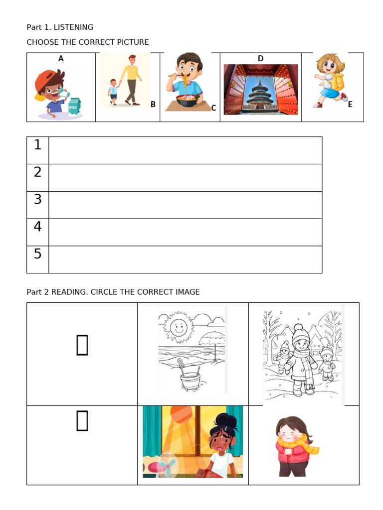 YCT 2 Unit 7 Worksheet | PDF