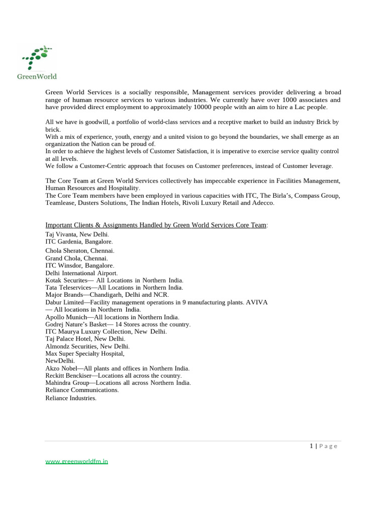 Experience and Client List | PDF | Business | Business Economics