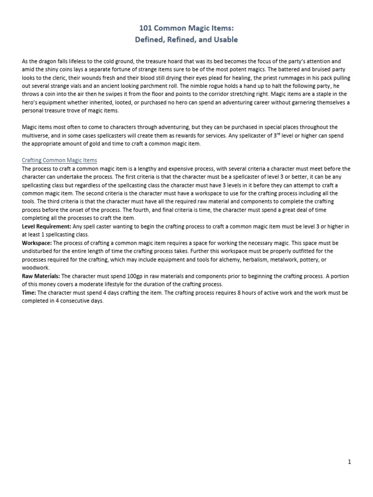 619560-101 Common Magic Items Pdf1 | PDF | Fires | Saddle