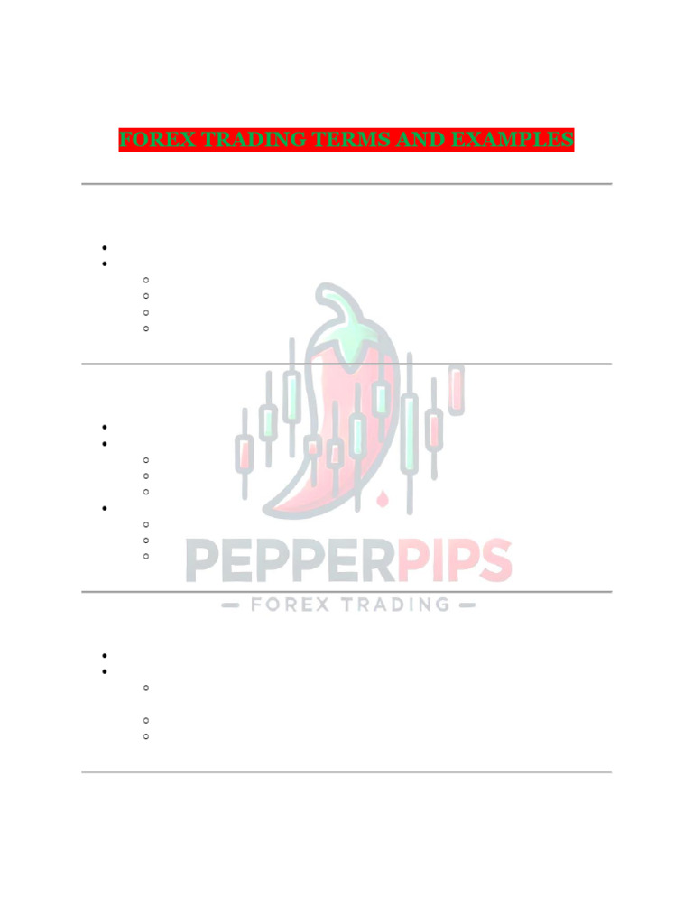 Forex Trading Terms and Examples | PDF | Margin (Finance) | Order ...