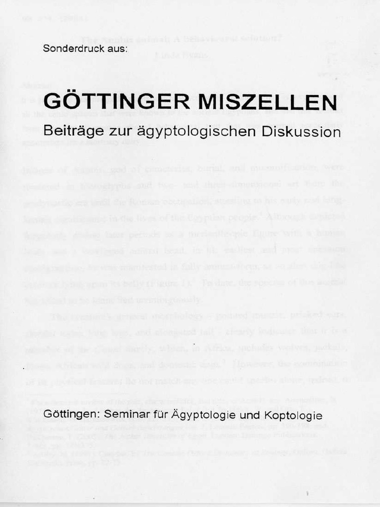 The Anubis Animal A Behavioural Solution | PDF