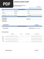 Advance Salary Application Form Format in Ms Word | PDF