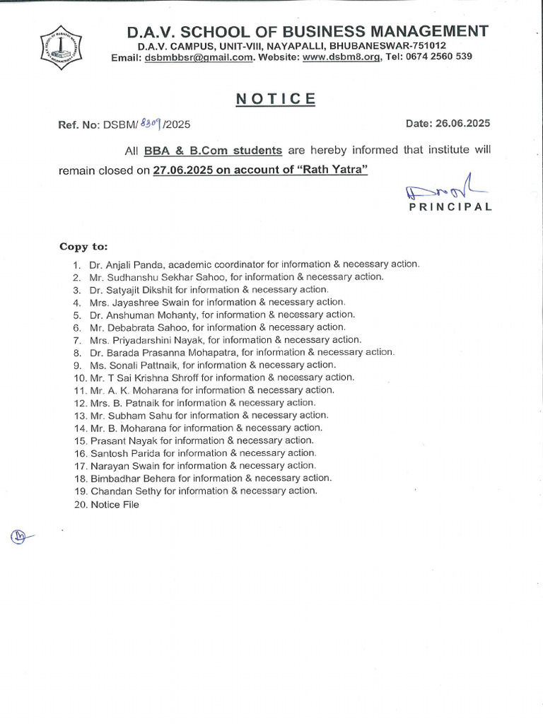 Notice - Rath Yatra | PDF