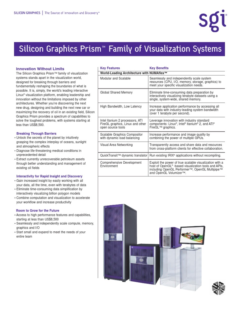 SGI Prism Datasheet | PDF | Areas Of Computer Science | Computing