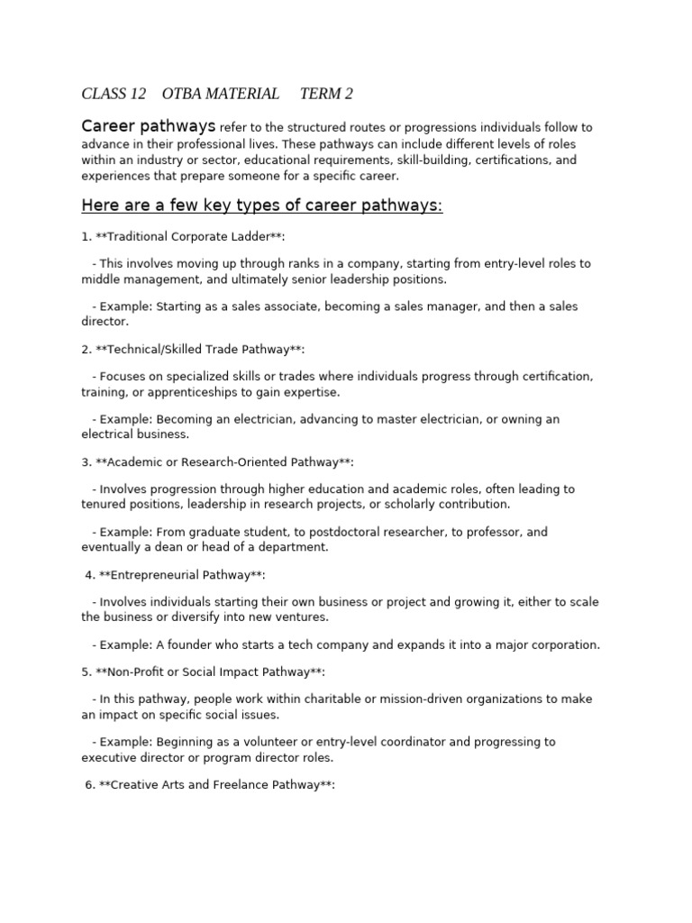 Career Pathways and Qualifications Guide | PDF | Mentorship ...