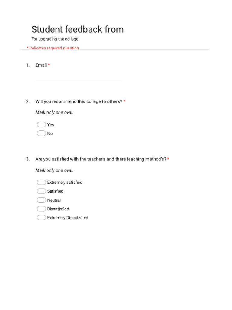 Student Feedback From | PDF