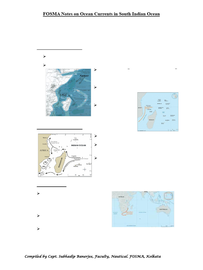 Ocean Currents in South Indian Ocean | PDF | Indian Ocean | Oceans
