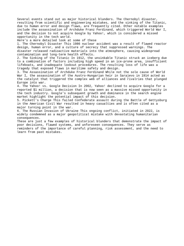 Biggest Mistakes in History | PDF