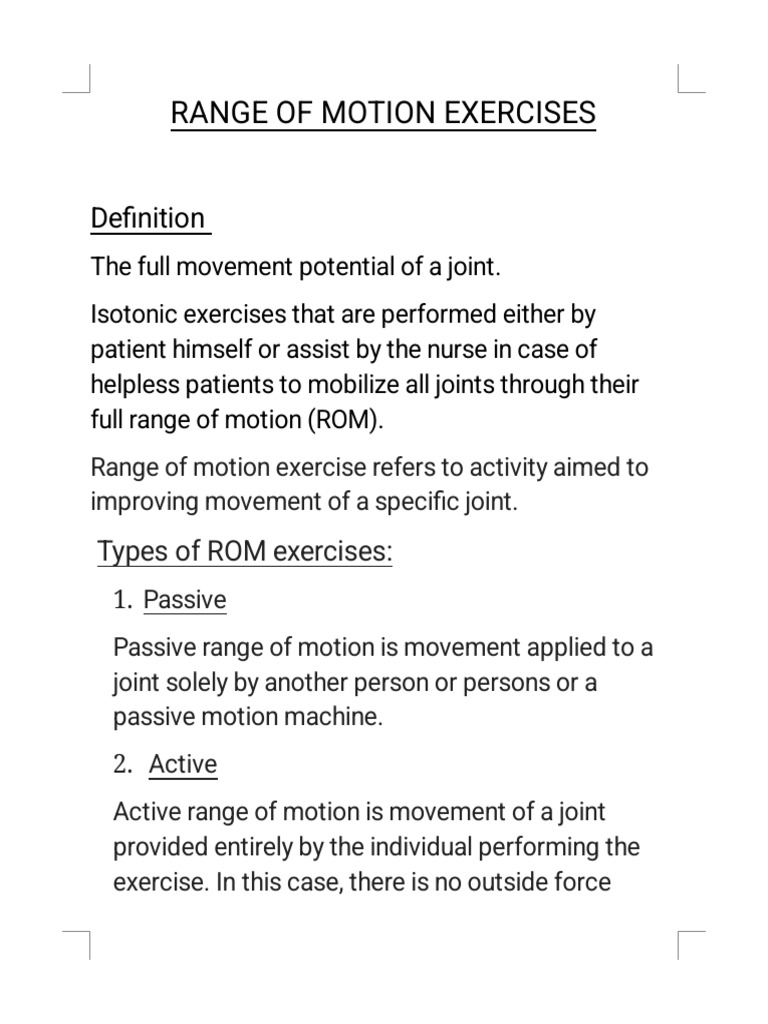 Range of Motion Exercises | PDF | Anatomical Terms Of Motion | Thumb