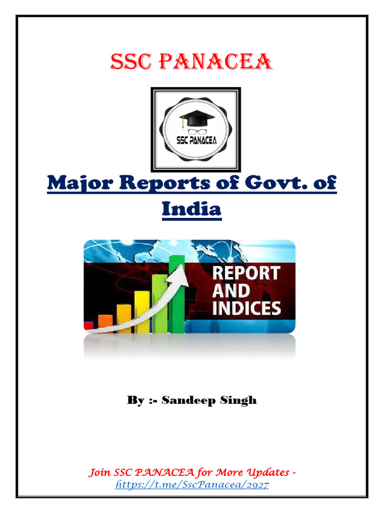 Major Reports of Govt of India - SSC PANACEA | PDF | Economy Of India