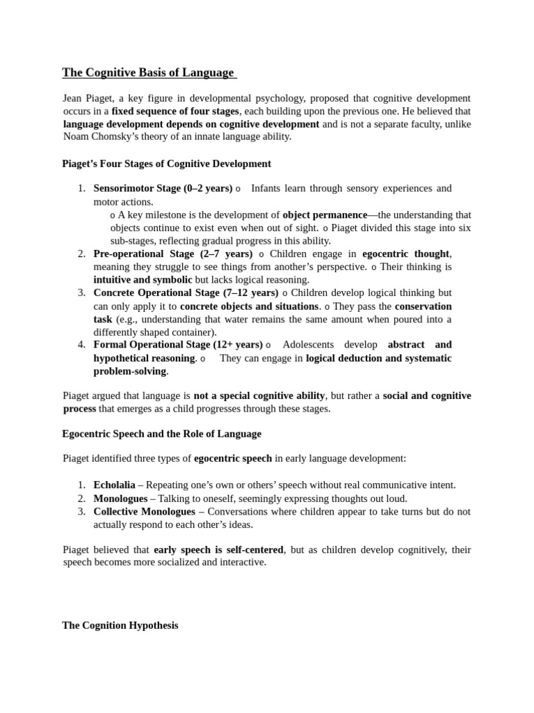 The Cognitive and Social Basis of Language | PDF | Language Development | Language Acquisition