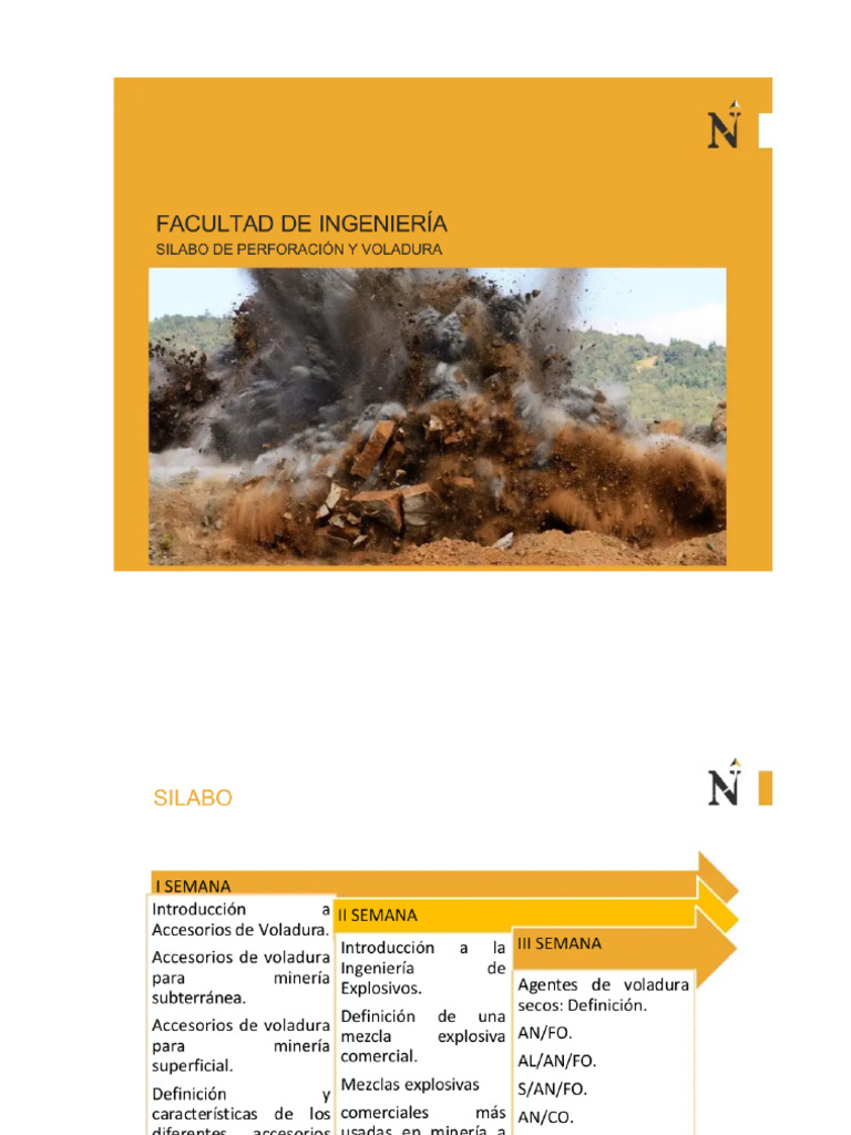 UPN. - Perforacion y Voladura Silabo ( - ) | PDF