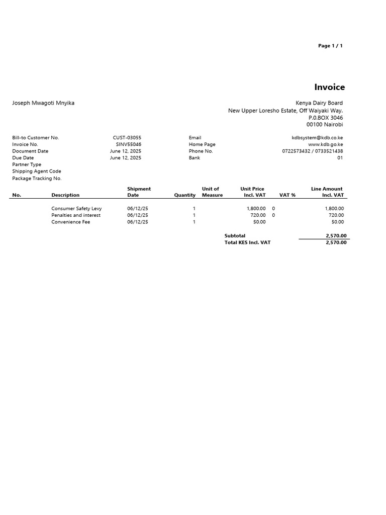 Monthly Return Sales Invoices in V 55046 | PDF
