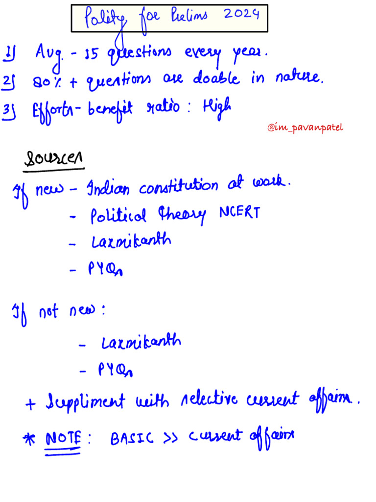 Polity Preparation Tips for Prelims 2024 | PDF