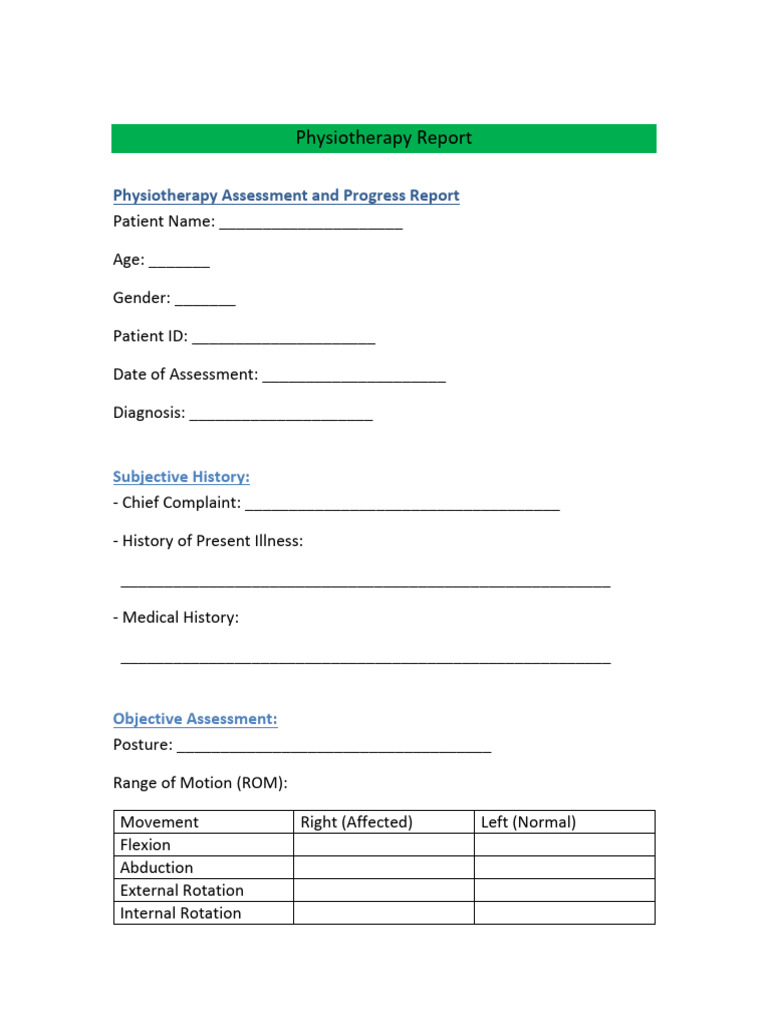 Physiotherapy Report | PDF