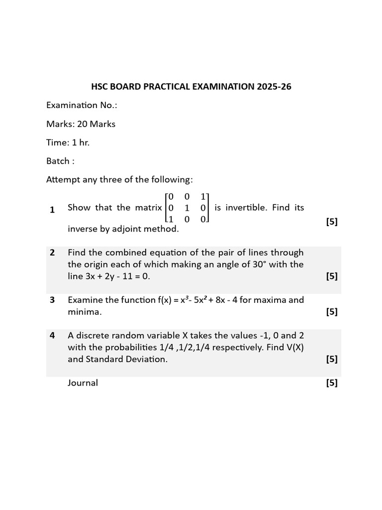HSC 2025-26 Practical Exam Guidelines | PDF