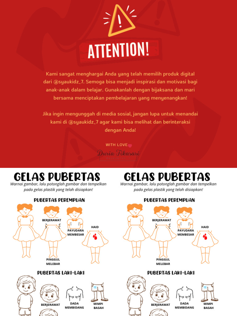 Aktivitas Edukasi Tentang Pubertas Anak | PDF