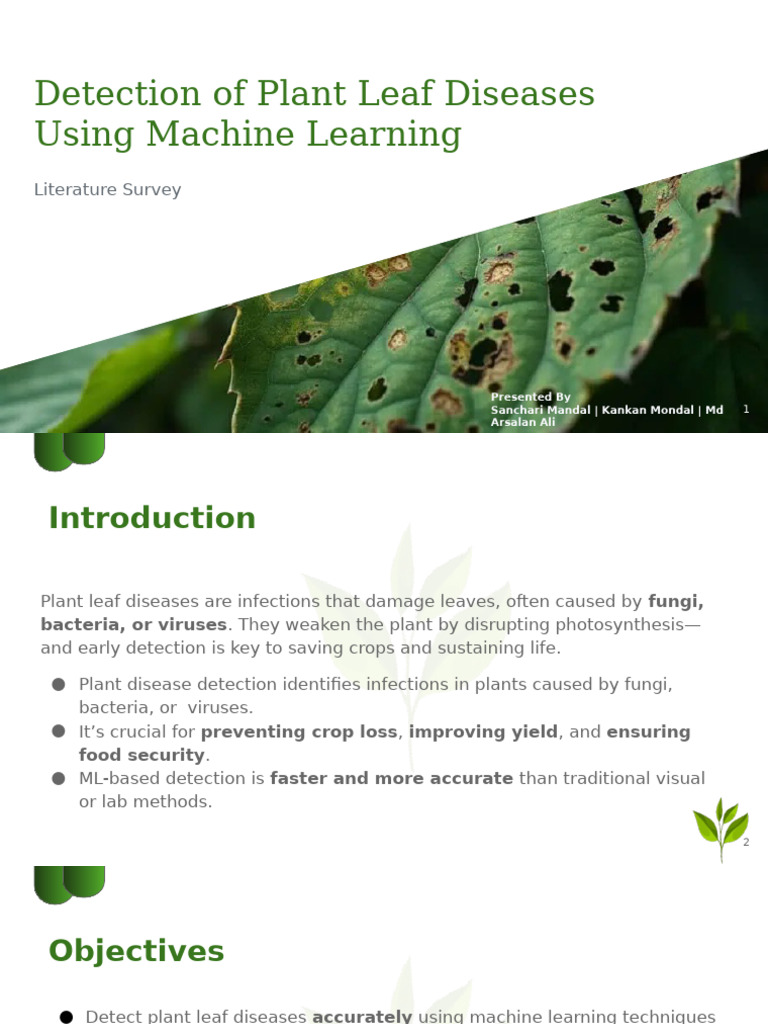Detection of Plant Leaf Diseases Using Machine Learning. | PDF | Machine Learning | Support ...
