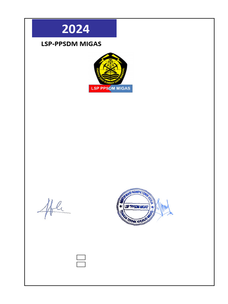 Skema Sertifikasi Inspektur Kelistrikan Migas 2024 | PDF