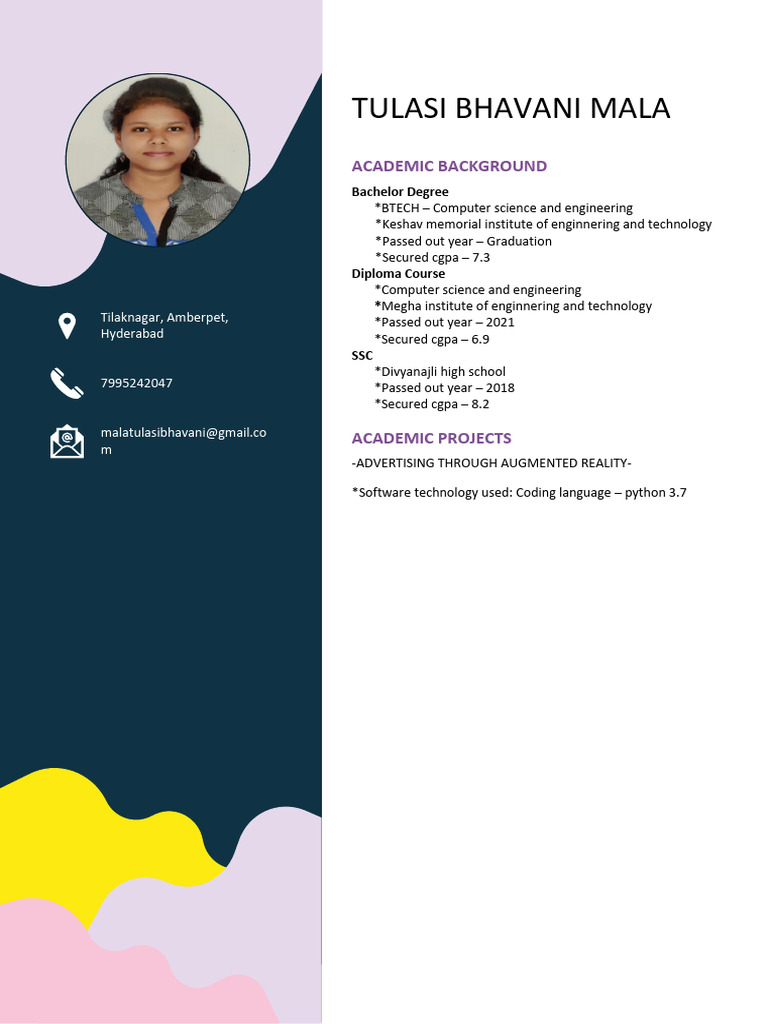 Tulasi Bhavani Mala Resume | PDF | Computing